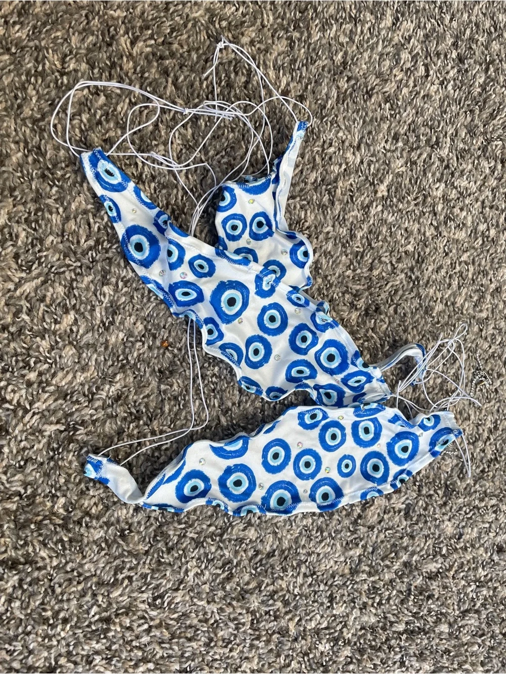 Other | Blue And White Circle Print Bikini Set | Poshmark